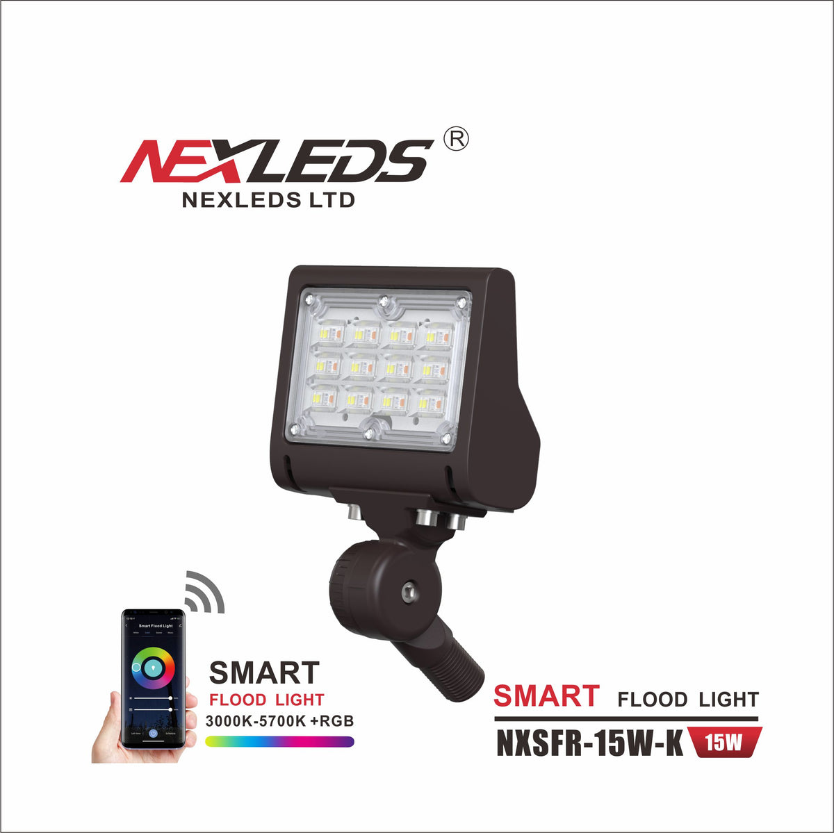 Smart Outdoor Flood Light - Nexleds | Can Lighting Inc.